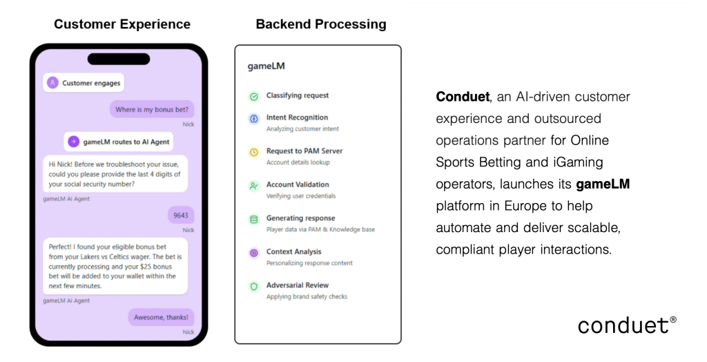 Conduet launches AI-powered gameLM in Europe - Gaming International Online